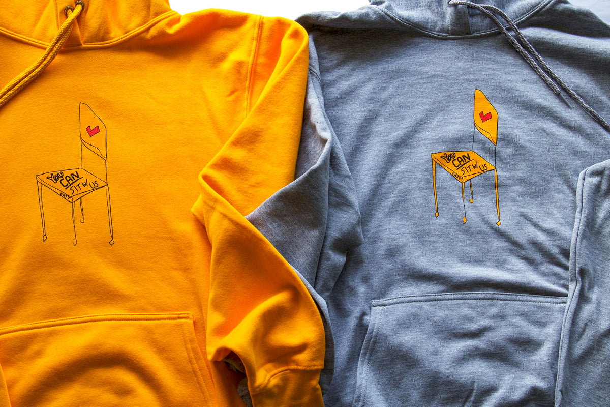 You can sit with us fleece hoodie – CMFT Clothing